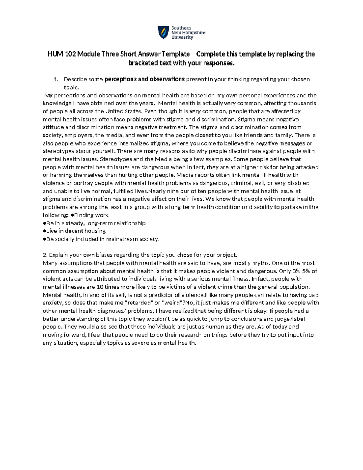 Hum3-2 bias - giving perceptions and observations - HUM 102 Module ...