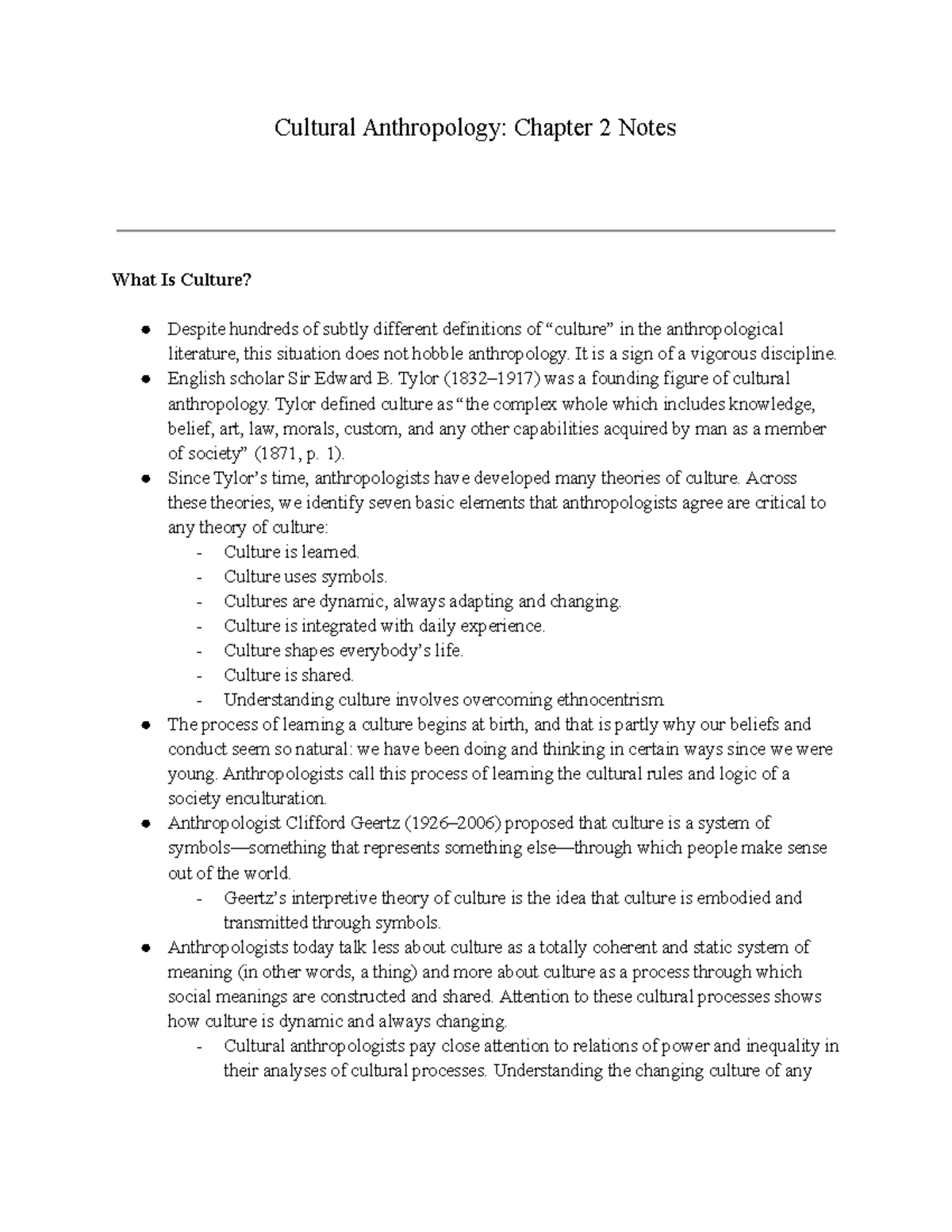 Cultural Anthropology: Chapter 2 Insights on Culture and Society - Studocu