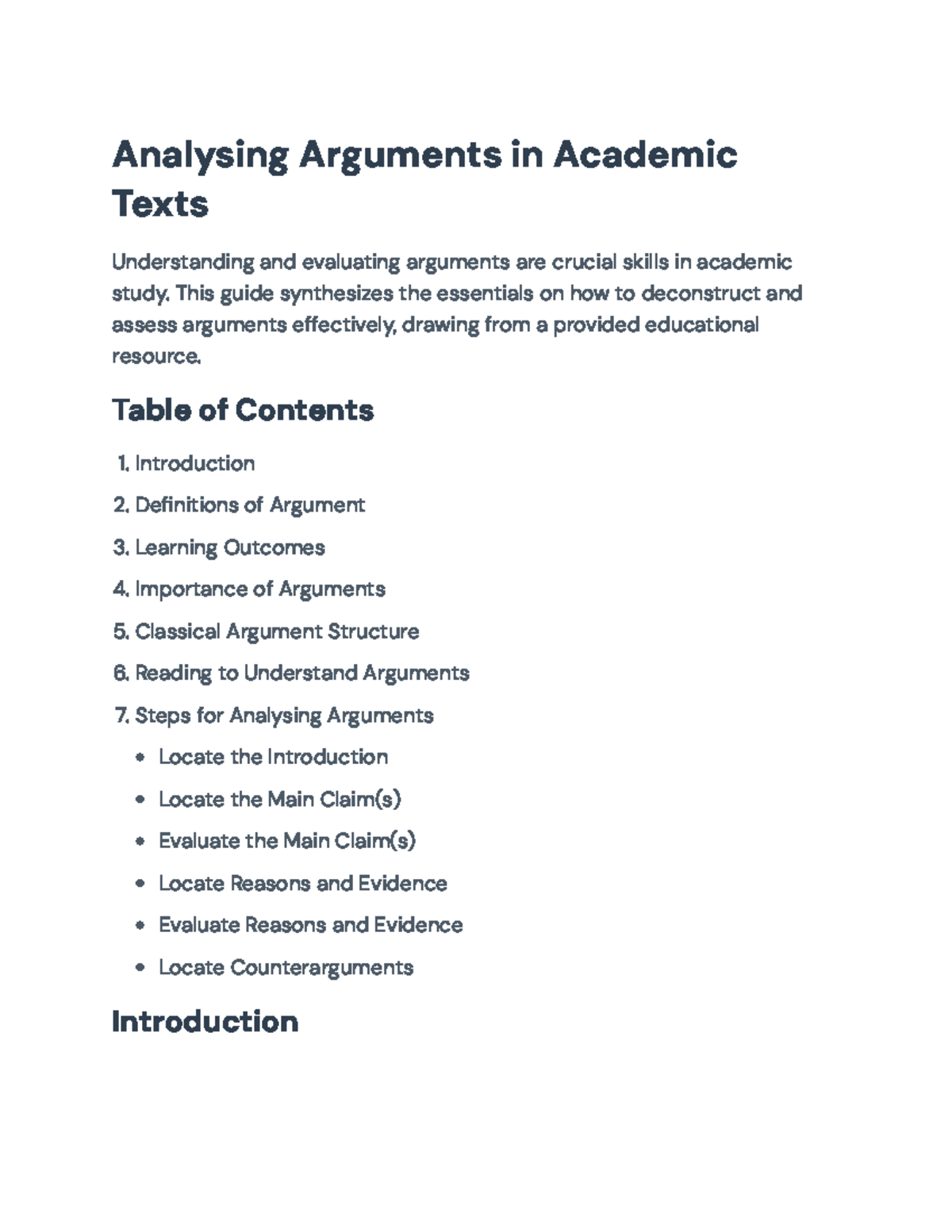 Analyzing Arguments in Academic Texts: A Comprehensive Guide ...