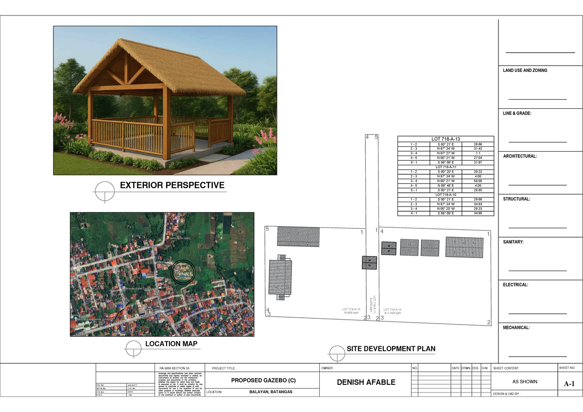 E1 - Sample Plans and Specs for Proposed Gazebo (C) - Studocu