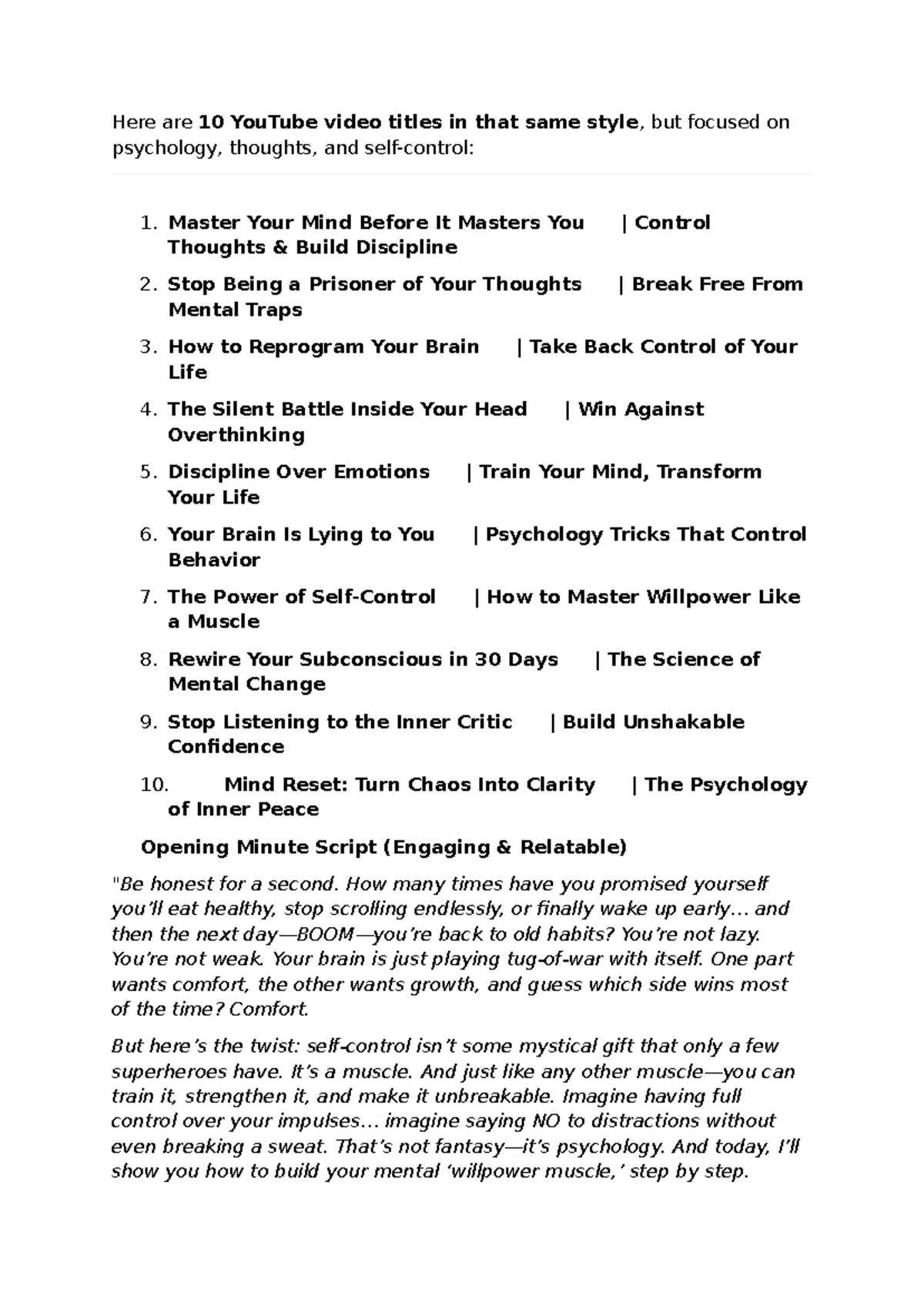 Psychology 101: Mastering Willpower and Self-Control Techniques - Studocu