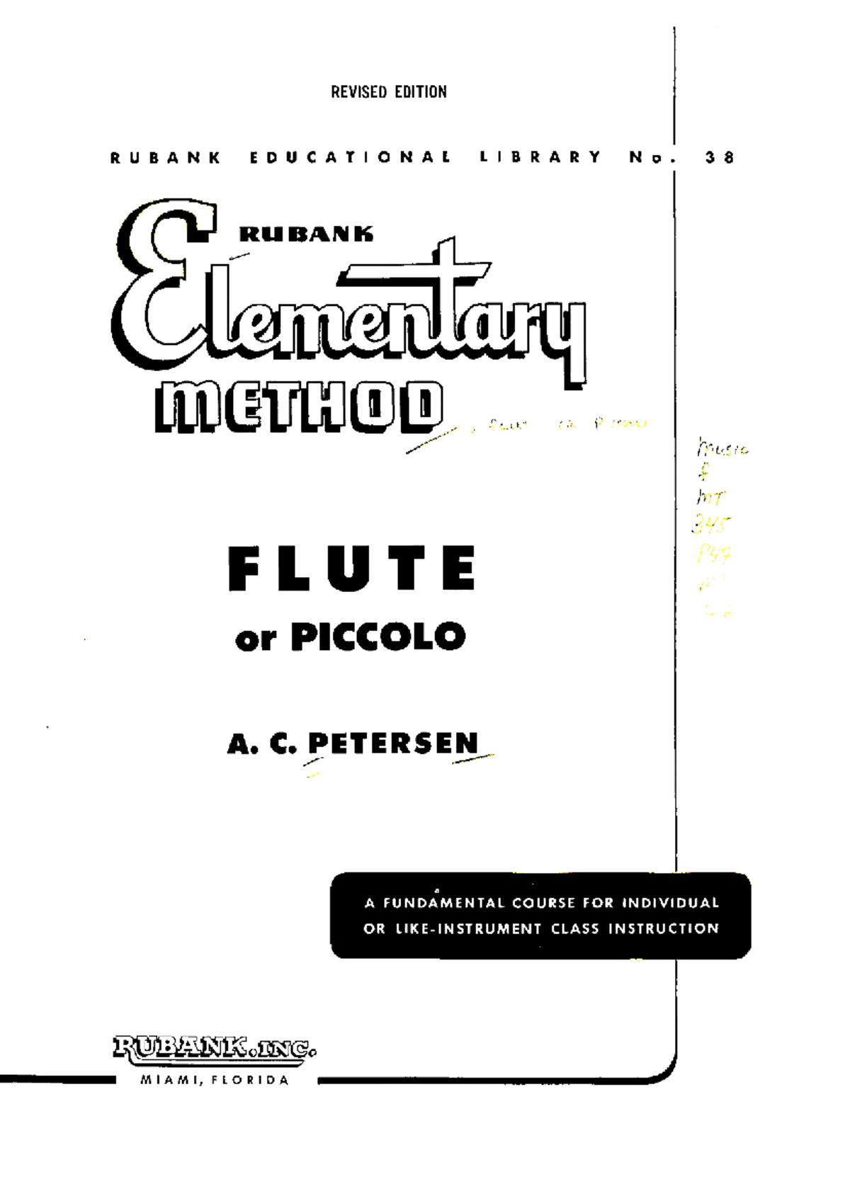 Rubank Elementary Flute Method: Lessons 1-20 Overview - Studocu