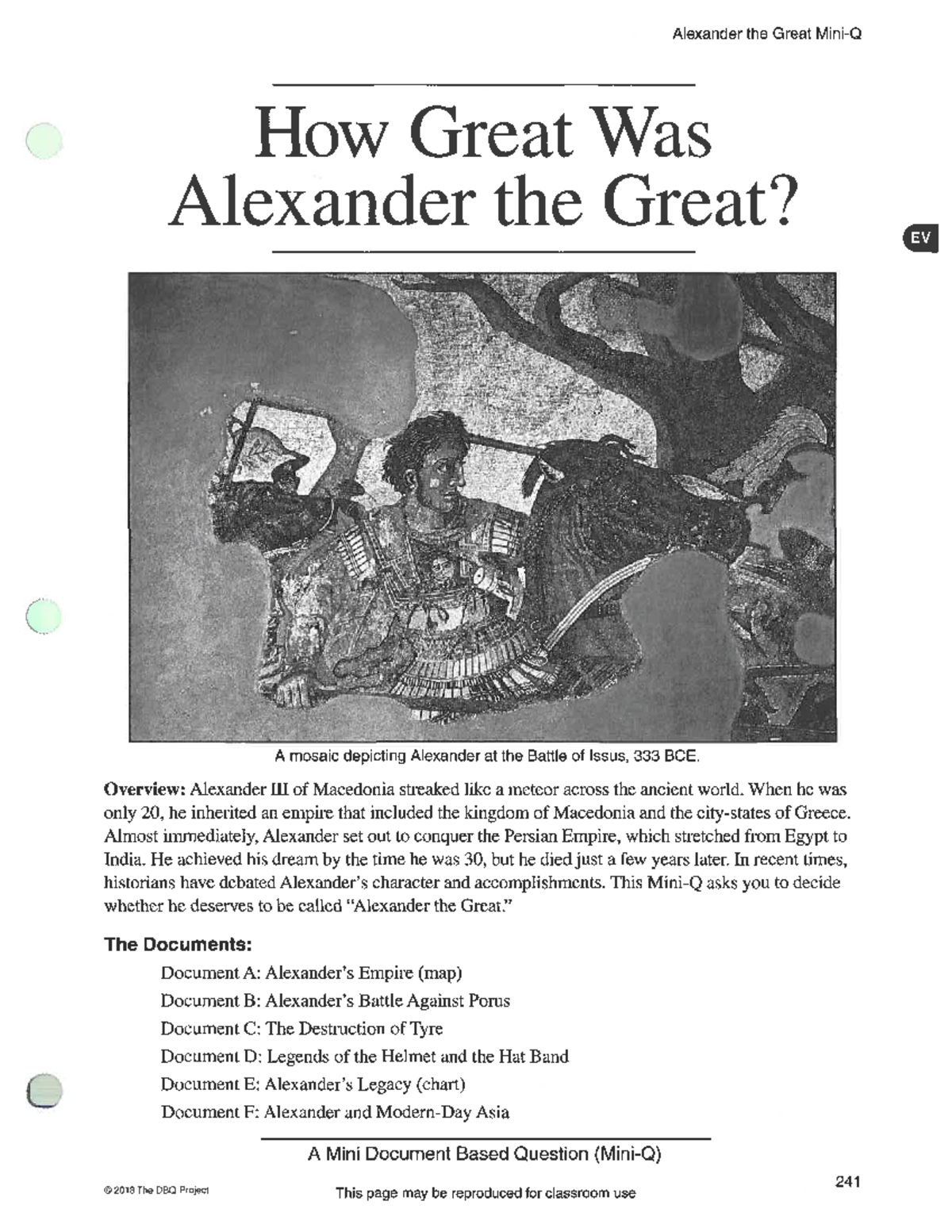 Alexander the Great: Analyzing His Legacy and Greatness (HIST 241 DBQ ...