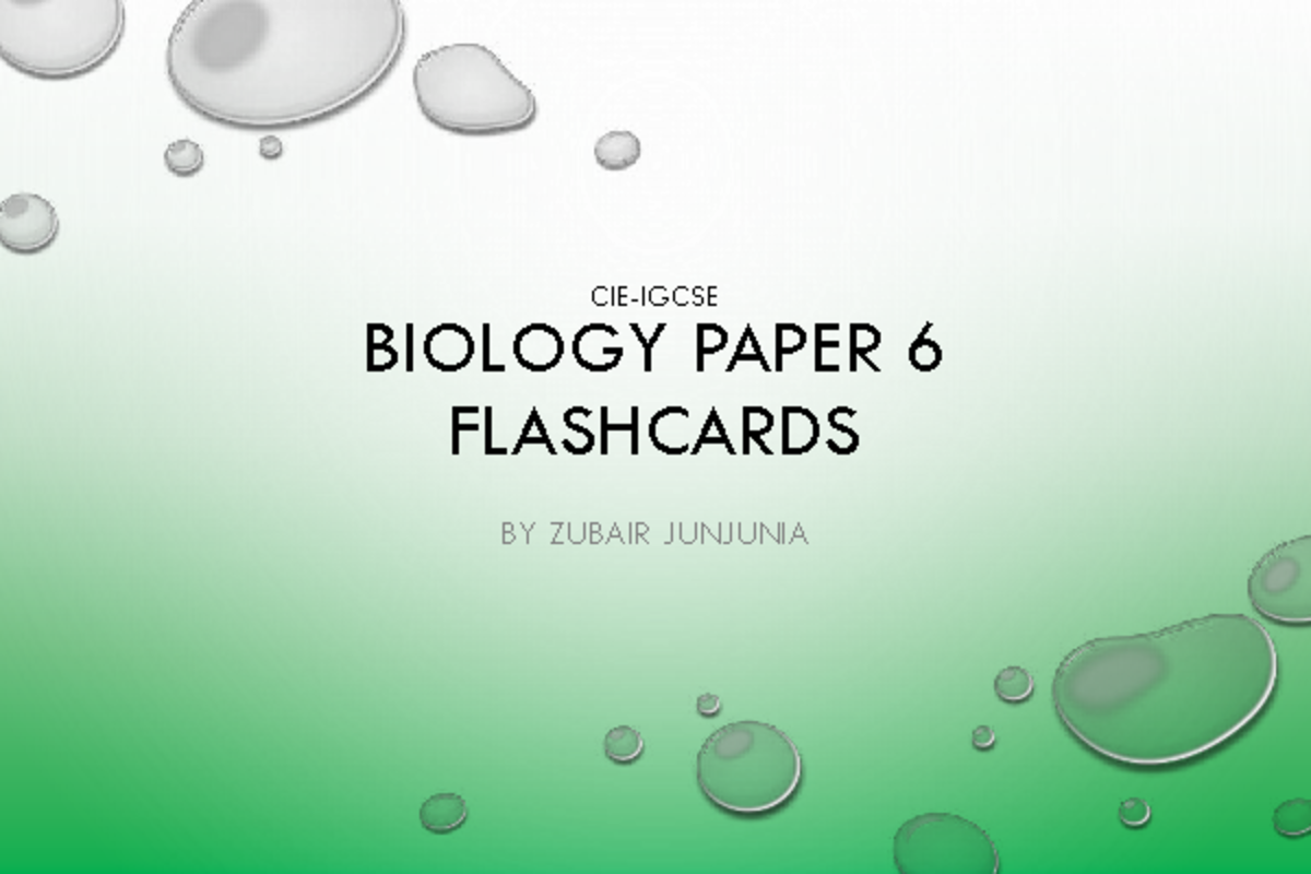 Biology Paper 6: Flashcards for Photosynthesis & Respiration Concepts ...