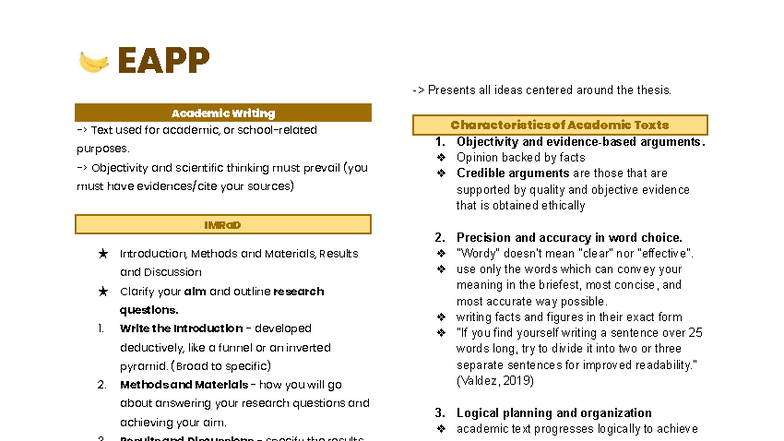 EAPP - IMRaD Structure & Characteristics of Academic Texts - Studocu