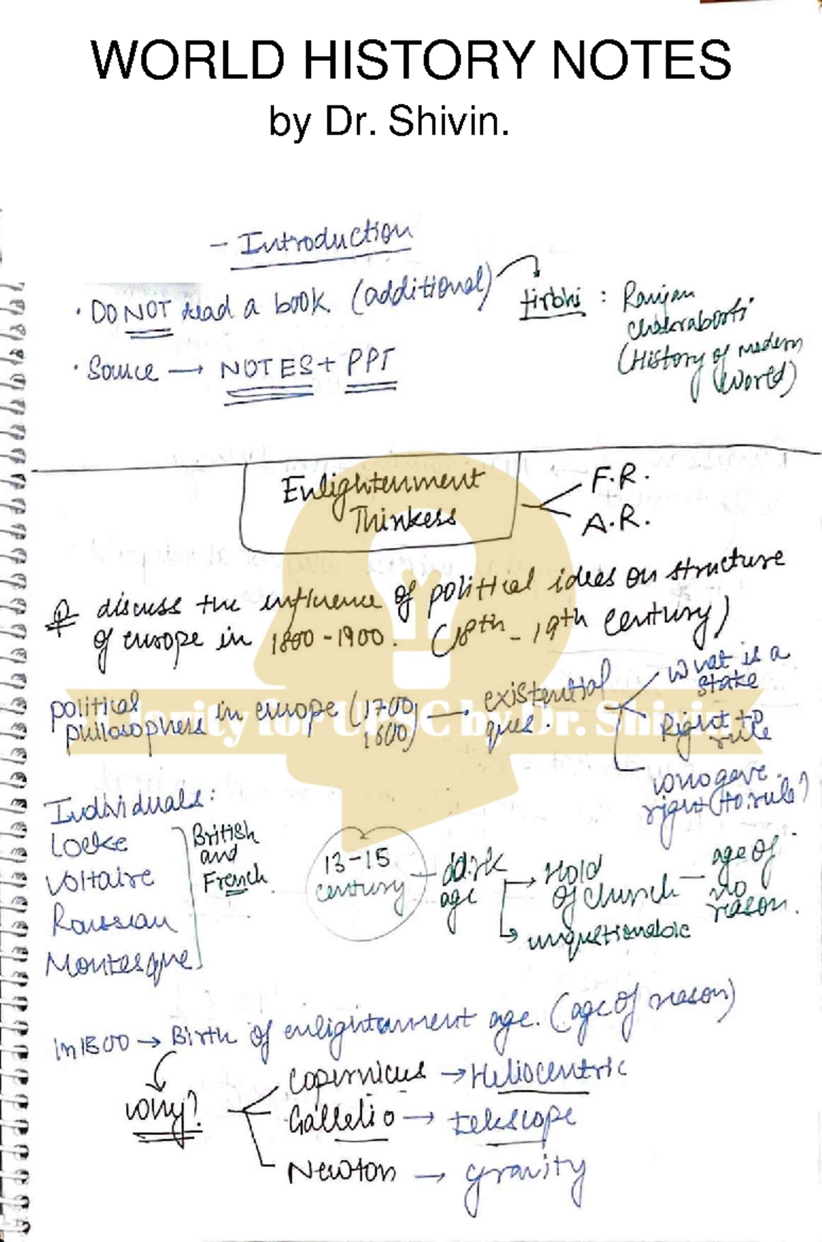 WORLD HISTORY NOTES: Enlightenment Thinkers & American Revolution (UPSC ...