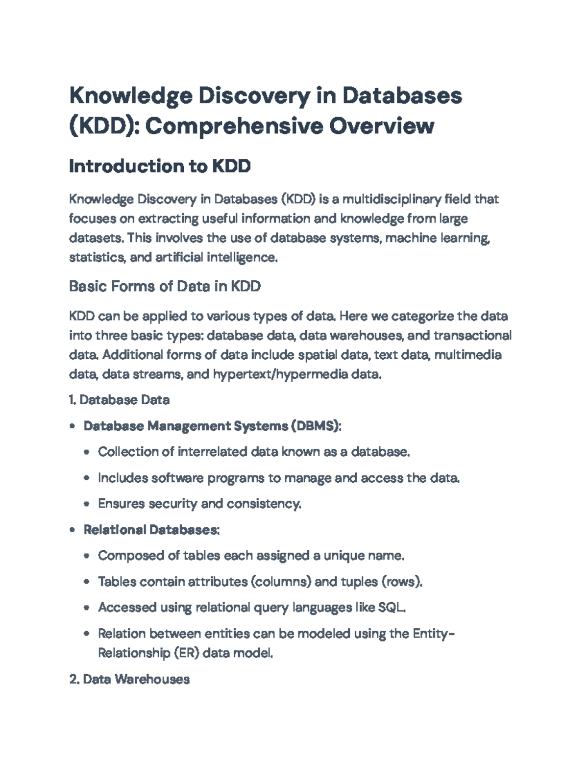 KDD 101: A Comprehensive Overview of Knowledge Discovery in Databases ...