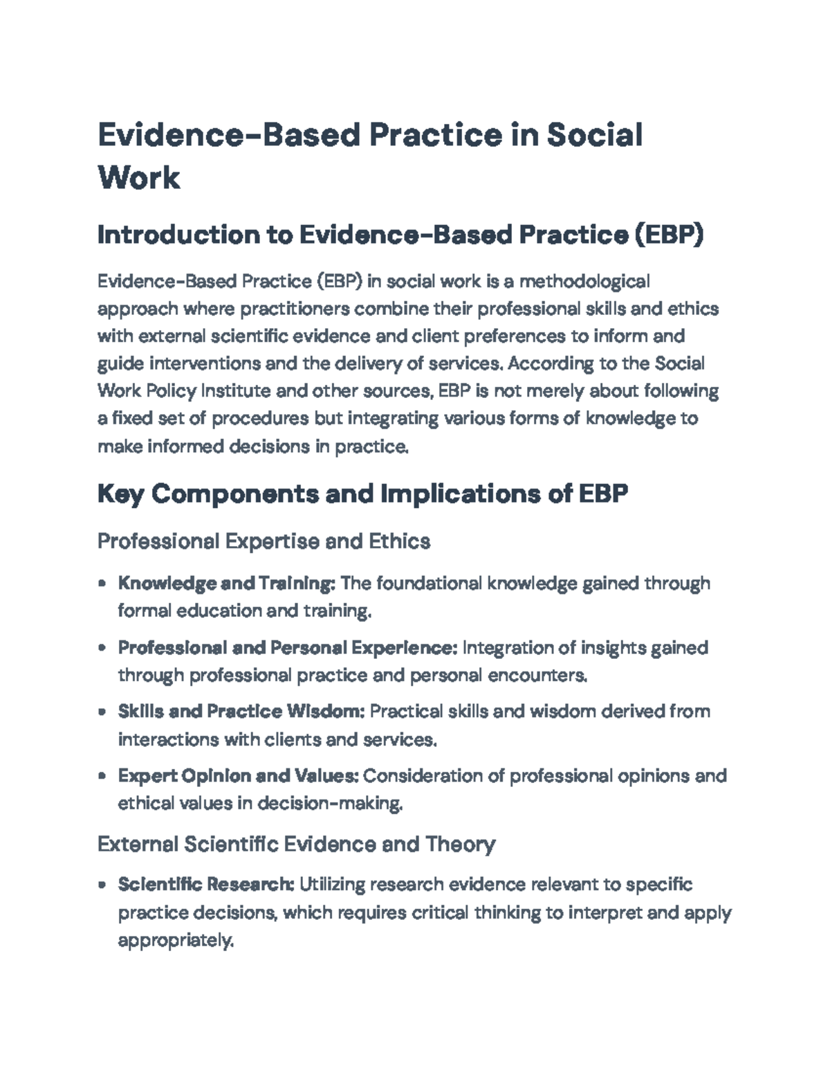 Evidence-Based Practice in Social Work (SWK 101) - Comprehensive Guide ...