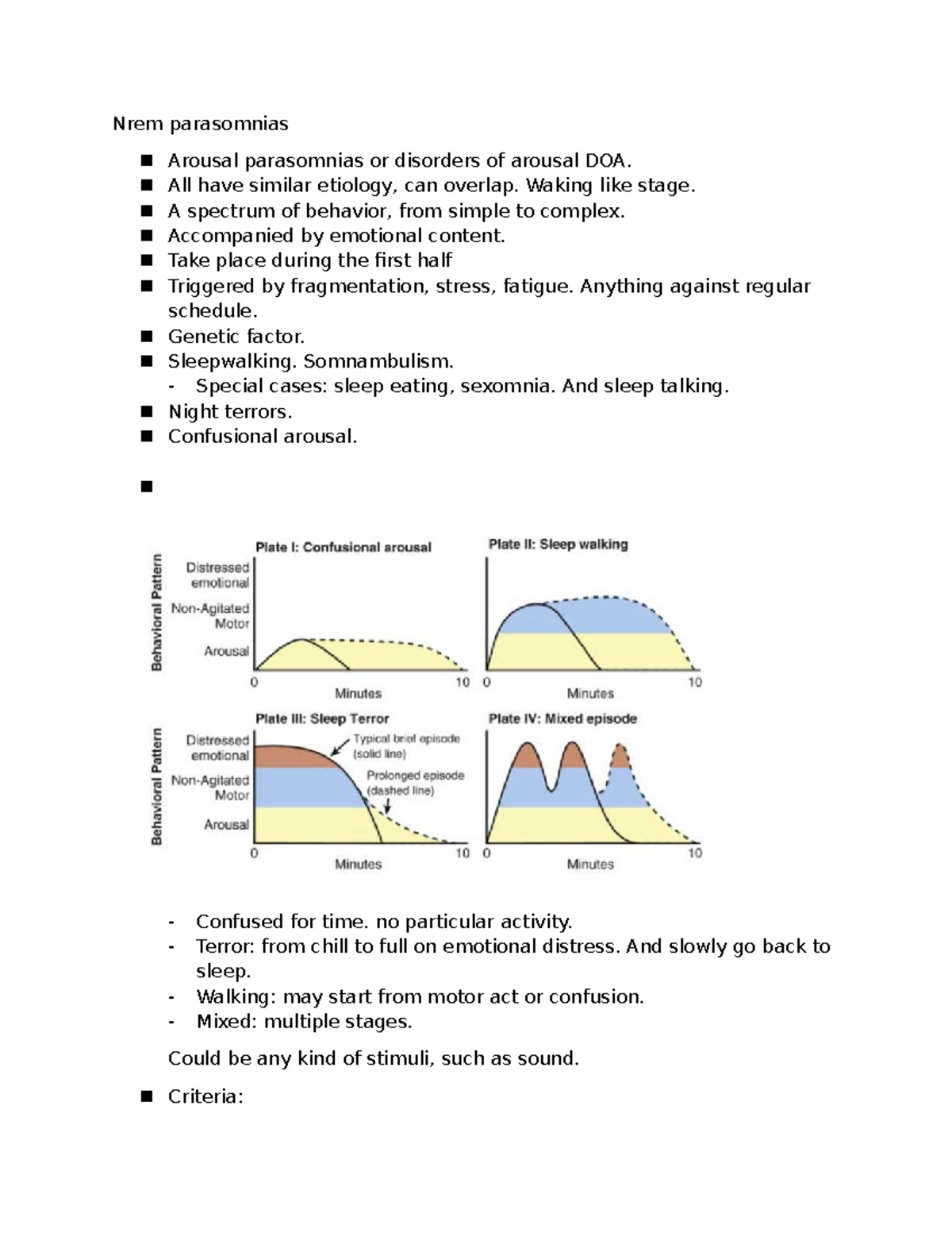 NREM Parasomnias: Final Quiz Notes (Course Code: NREM 101) - Studocu