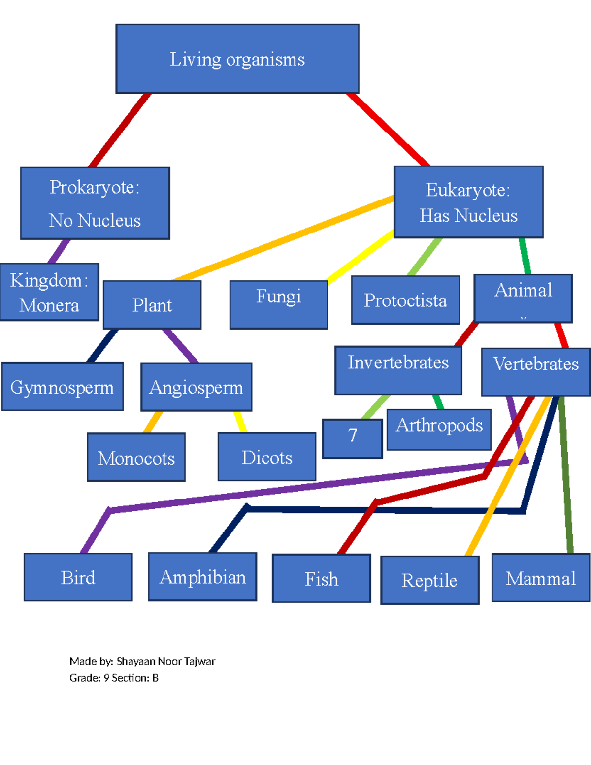 Grade 9 Biology: Living Organisms Diagram and Classification - Studocu