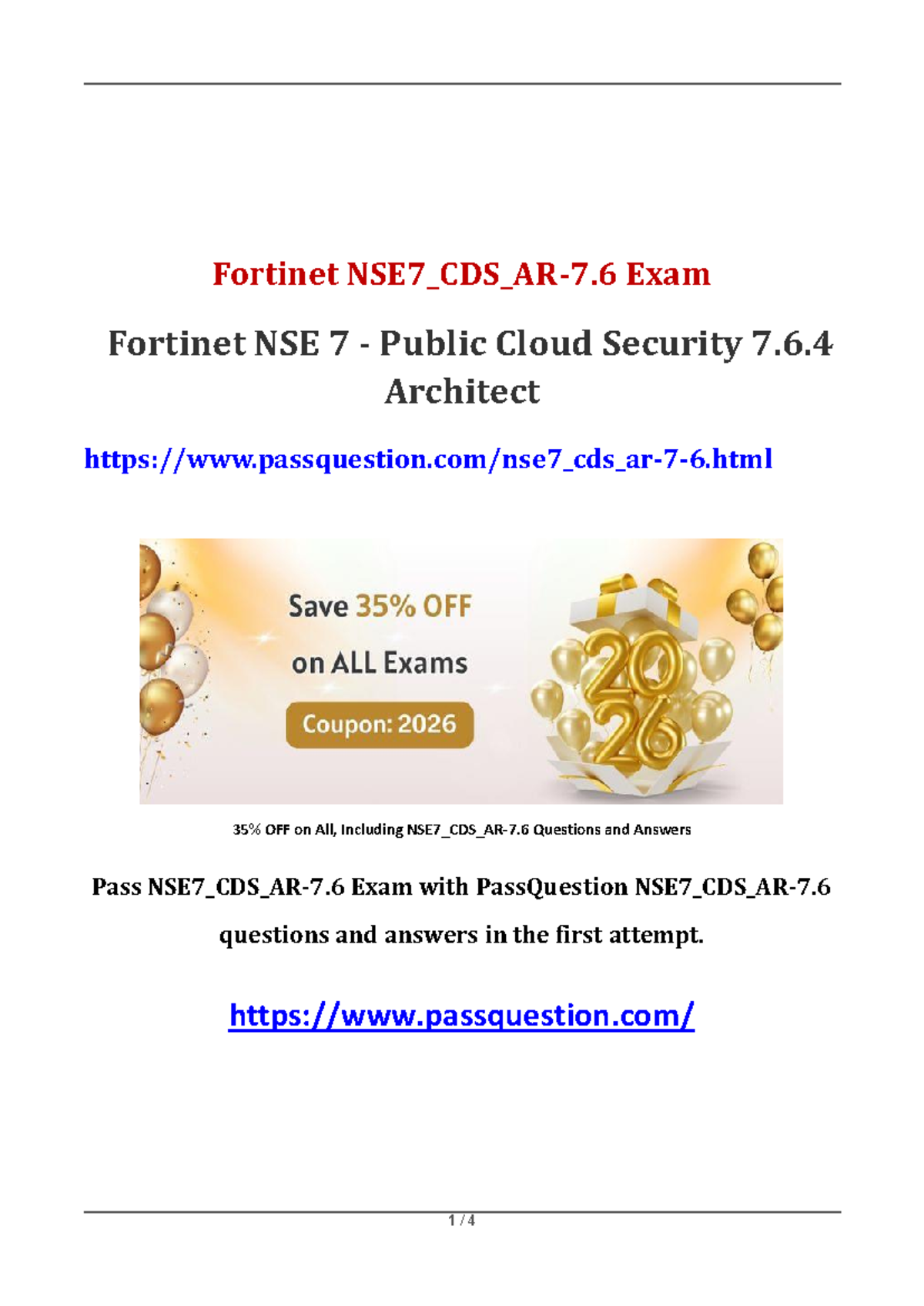 NSE7 CDS AR-7.6 Public Cloud Security Exam Questions & Answers - Studocu