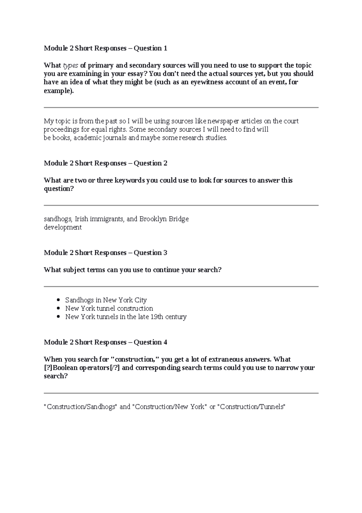 HIS 200 module 2 - short answers - Module 2 Short Responses – Question ...