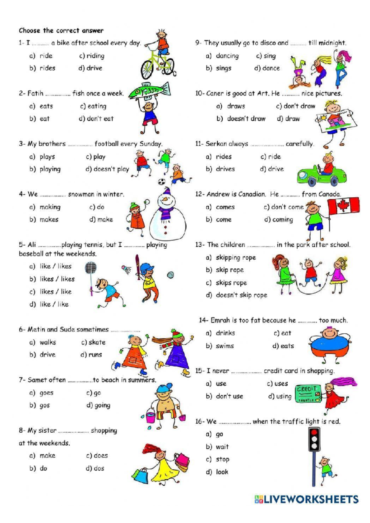 Worksheet 986584 - English Grammar Practice: Verb Forms - Studocu