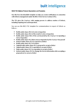 NEC3 TSC Early Warning workflow - NEC3 TSC Notification of Early ...