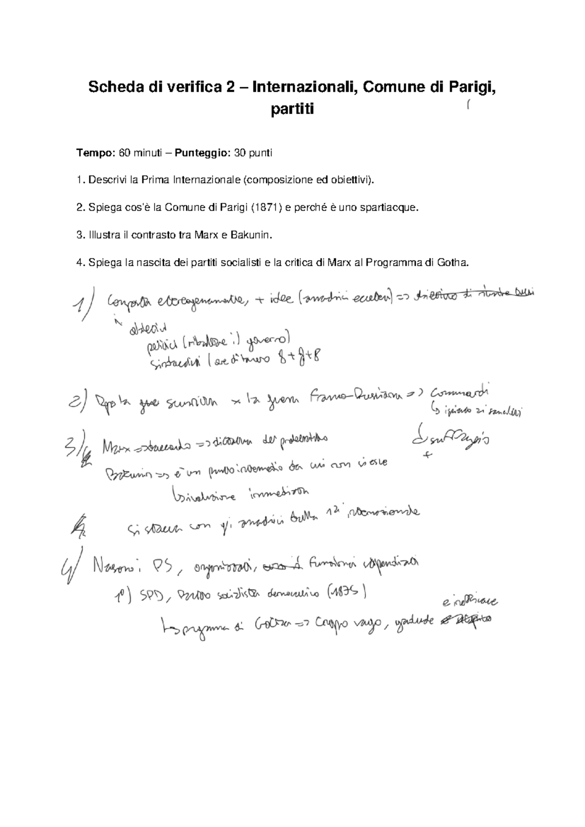 Scheda 2 Internazionali e Comune - Storia (Scientifico) - Tradizionale ...