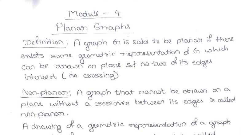 GT Module 4: Understanding Planar Graphs and Their Properties - Studocu