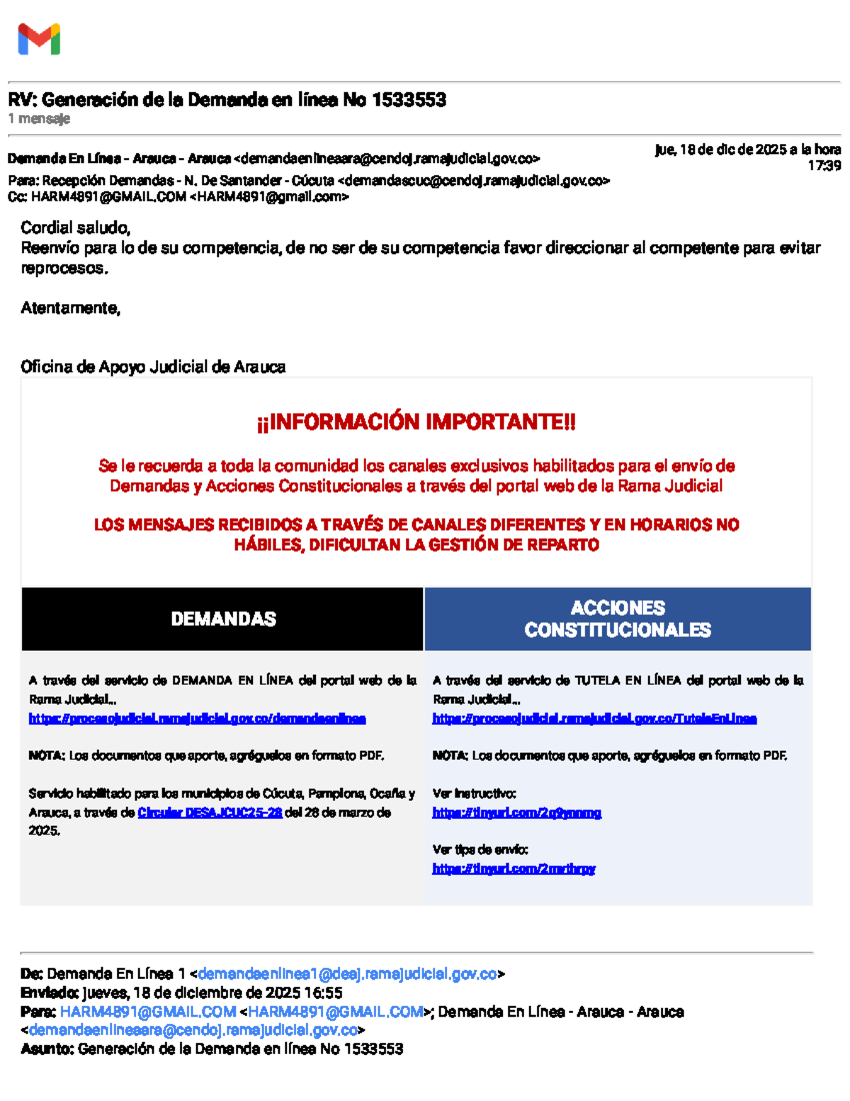 RV: Generación de la Demanda en Línea No 1533553 - Instrucciones y Notas - Studocu