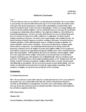 NU610 Unit 1 Case Study revised March 2024 - 1 NU610 Unit 1 Case Study A 19-year-old female ...