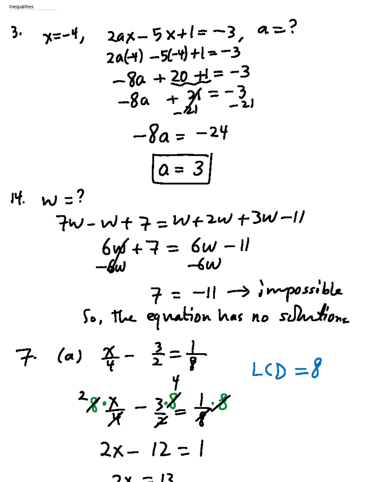 06 Elementary Math Olympiads: Inequalities Class Notes - Studocu