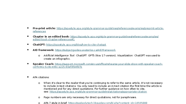 ENGL 100: APA 7 Formatting & Article Summary Guidelines - Studocu