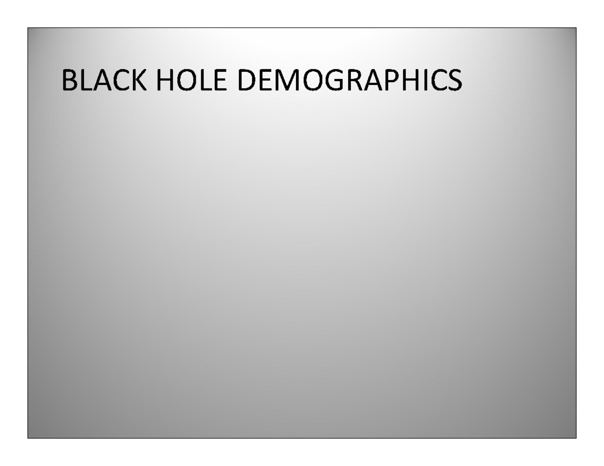 Black Hole Demographics: Measuring Masses - Studocu