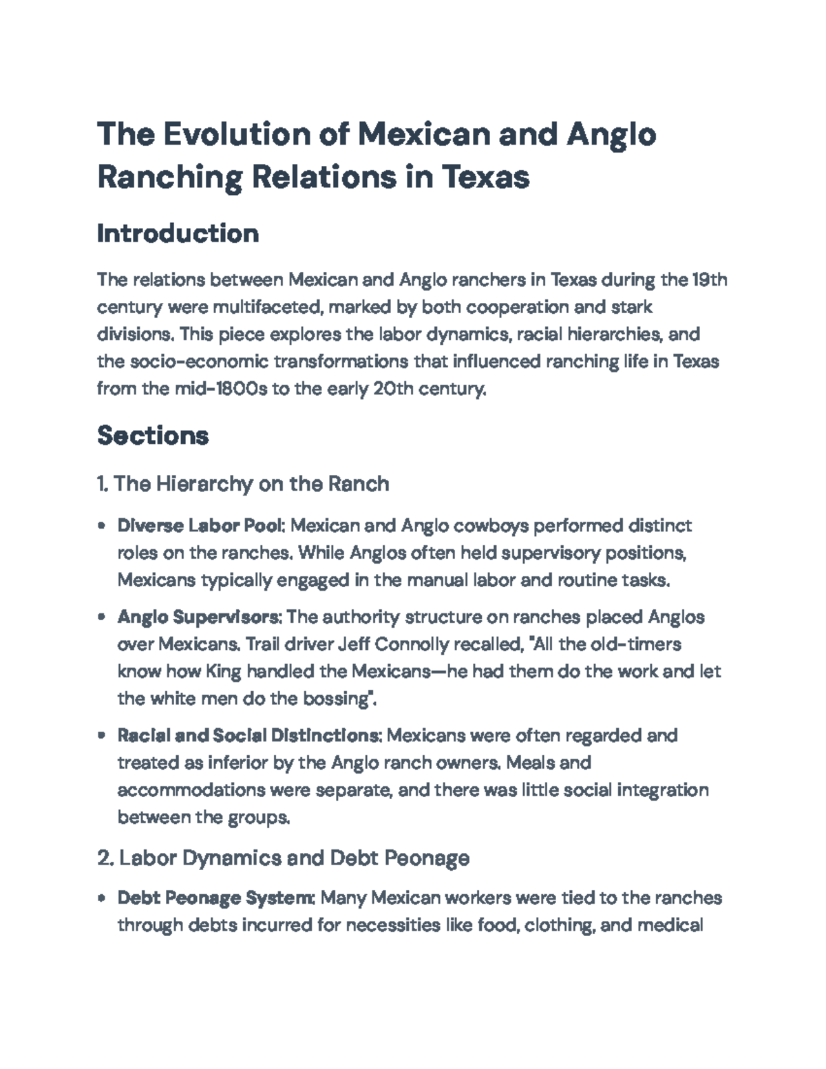 Ranching Relations: Mexican and Anglo Dynamics in Texas History - The ...