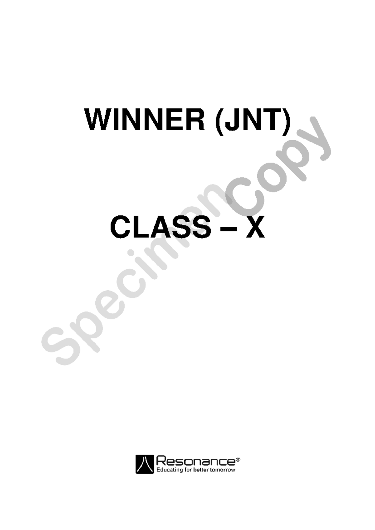 DLPD Specimen Copy Winner (JTT ) - WINNER (JNT) CLASS – X PUBLISHED BY ...