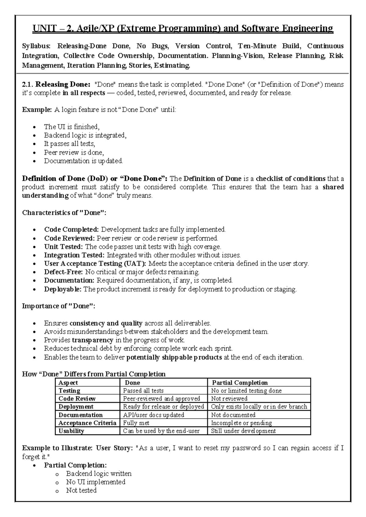 DevOps & Agile UNIT 2: Extreme Programming & Software Engineering Insights - Studocu