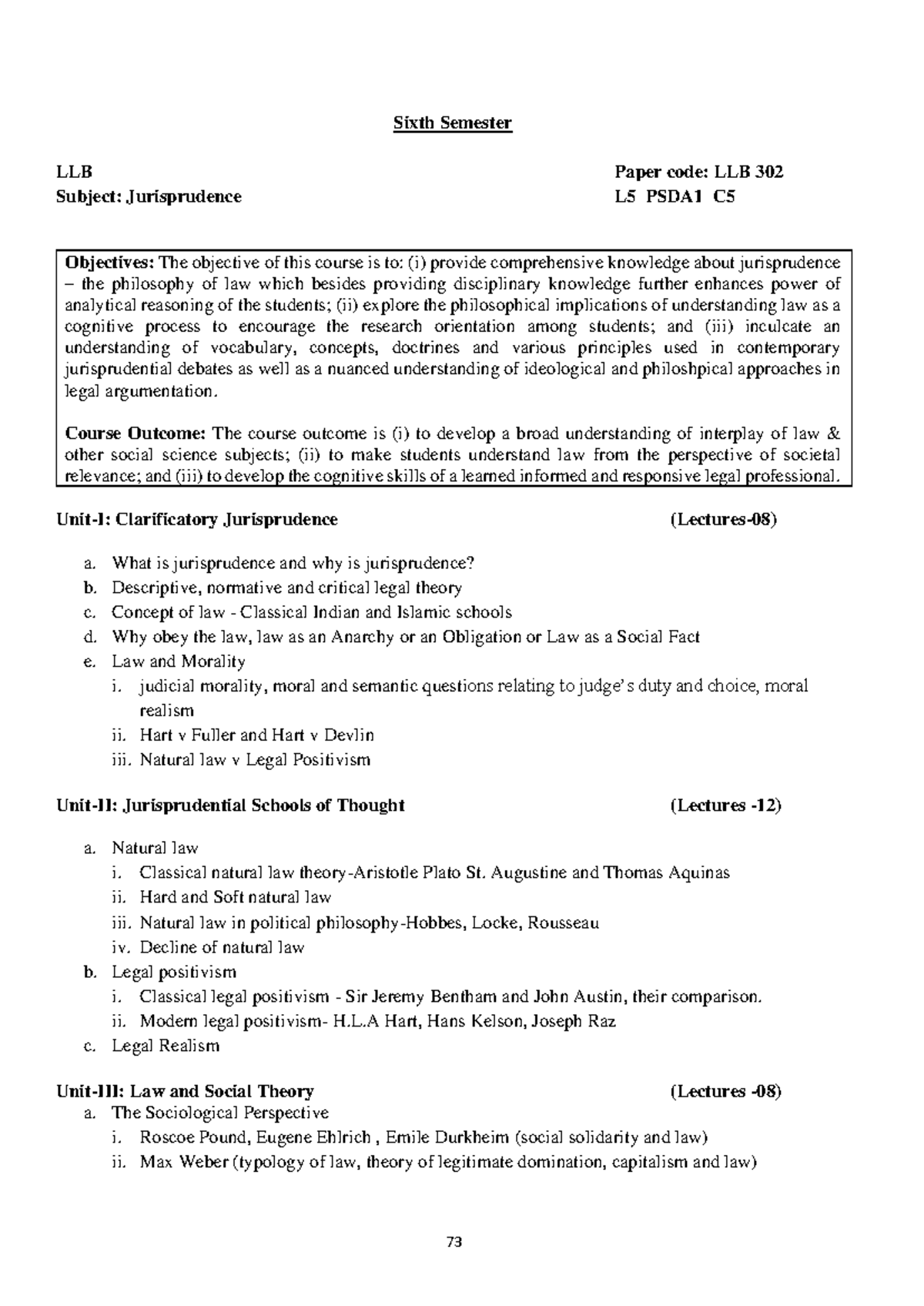 Sixth Semester LLB Syllabus Overview: Jurisprudence, Evidence, Property ...