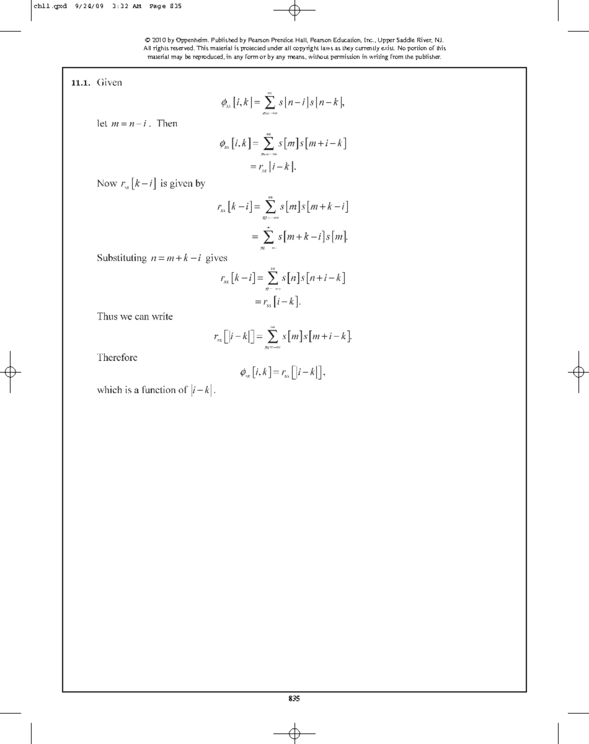 Digital Signal Processing Chapter 112 - © 2010 by Oppenheim. Published ...