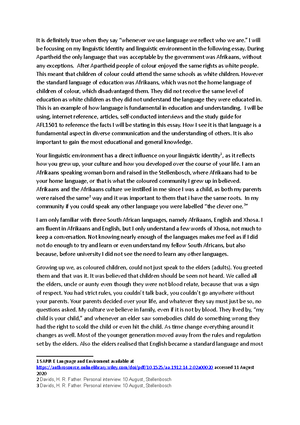 AFL Assessment 6 Portfolio - COVER PAGE Assignment heading and number ...