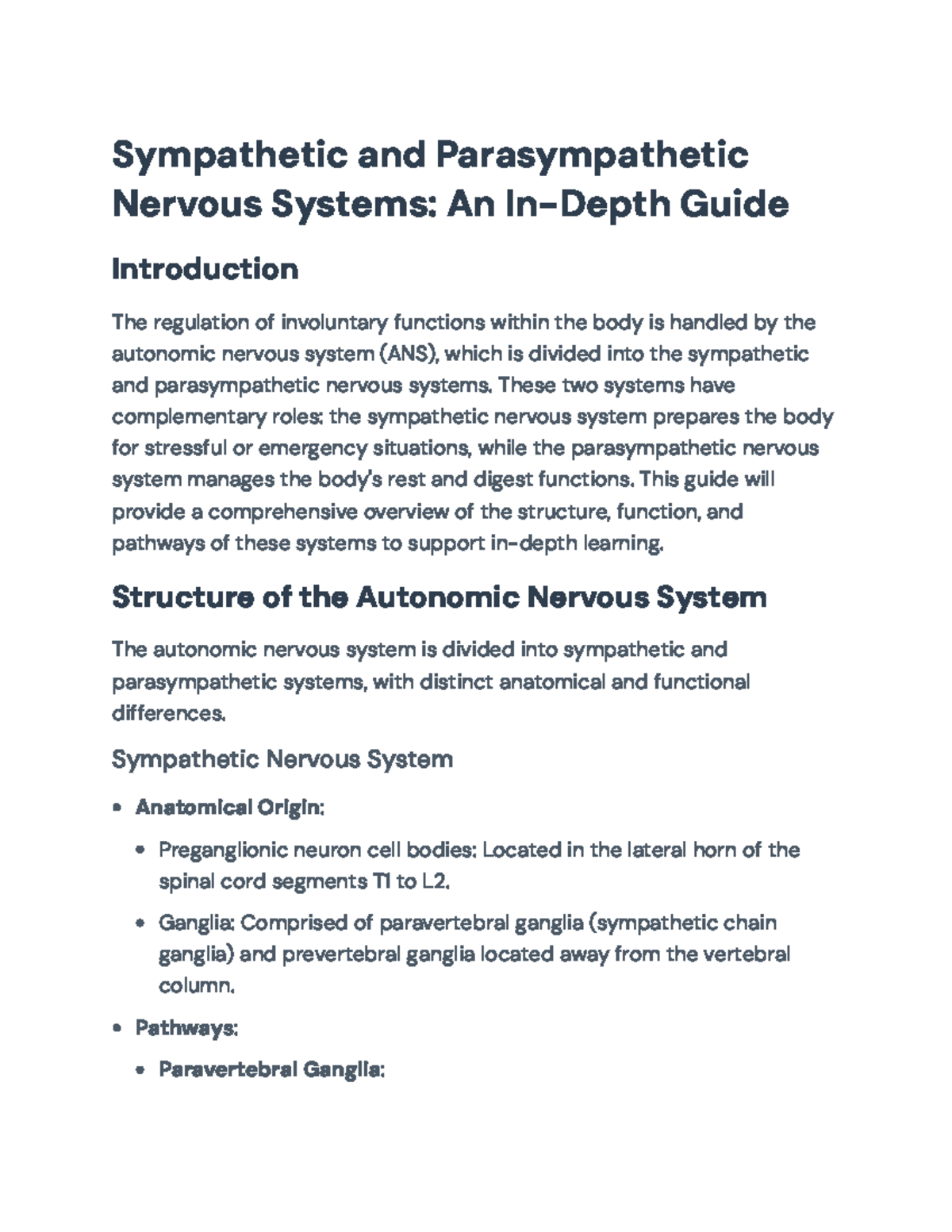 Comprehensive Guide to Sympathetic & Parasympathetic Nervous Systems ...