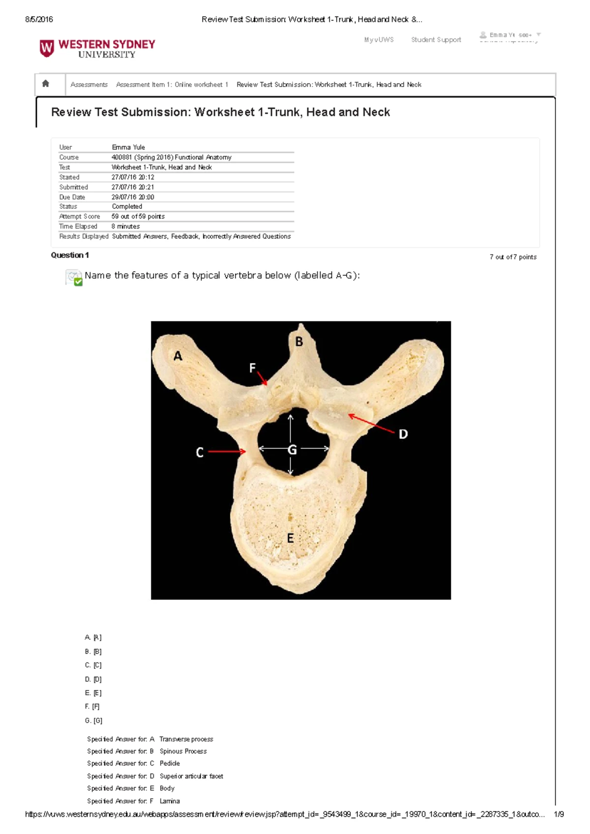 NATS1022 Functional Anatomy Practical Manual: Elbow & Forearm ...