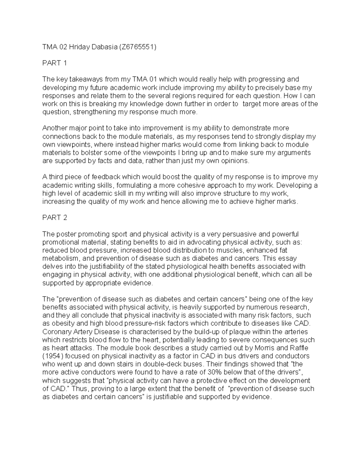 TMA 02 Analysis: Academic Improvements & Health Benefits of Exercise ...