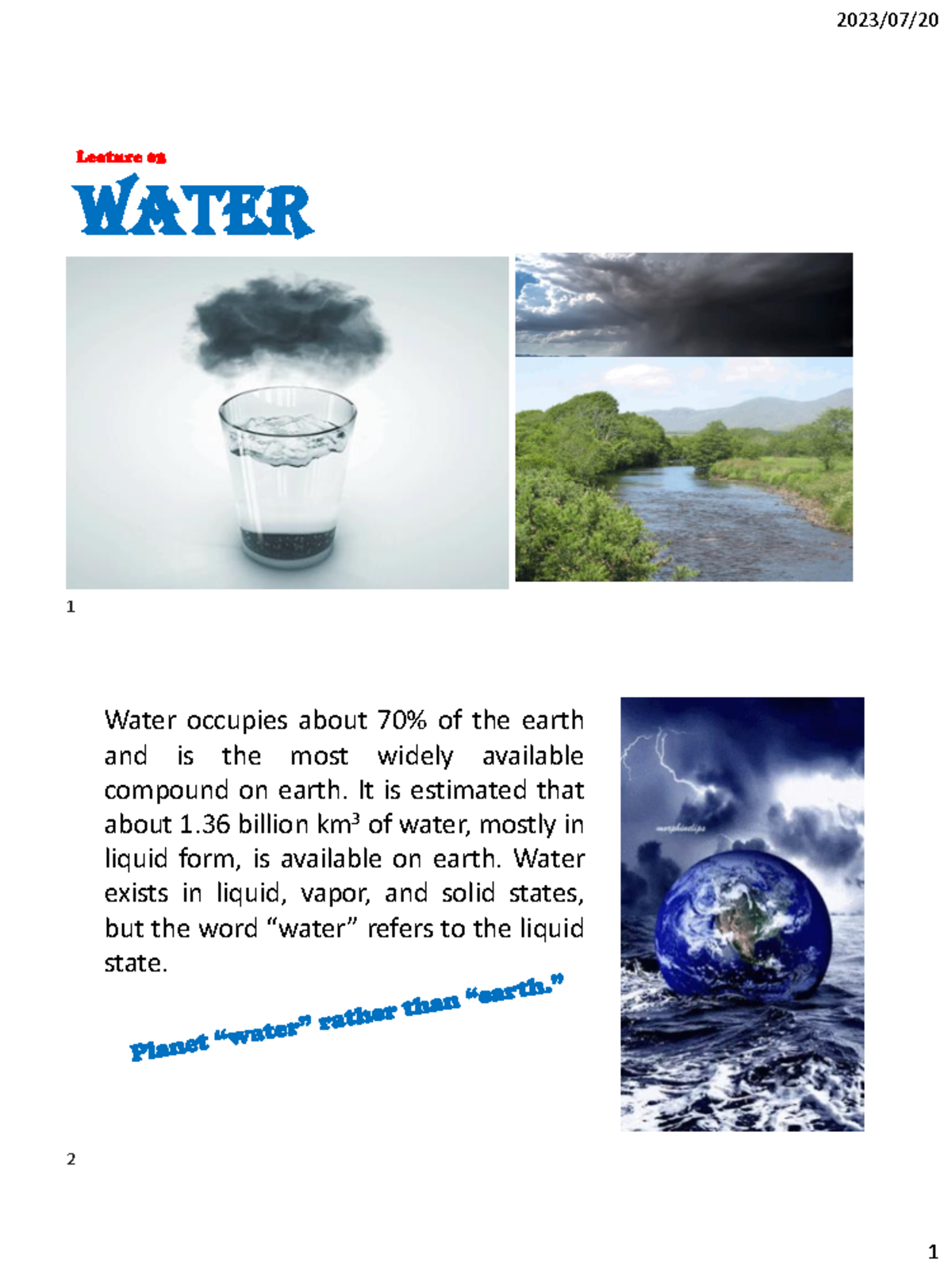 Lecture 03: Water's Unique Properties - Solutions, Solubility & Density ...