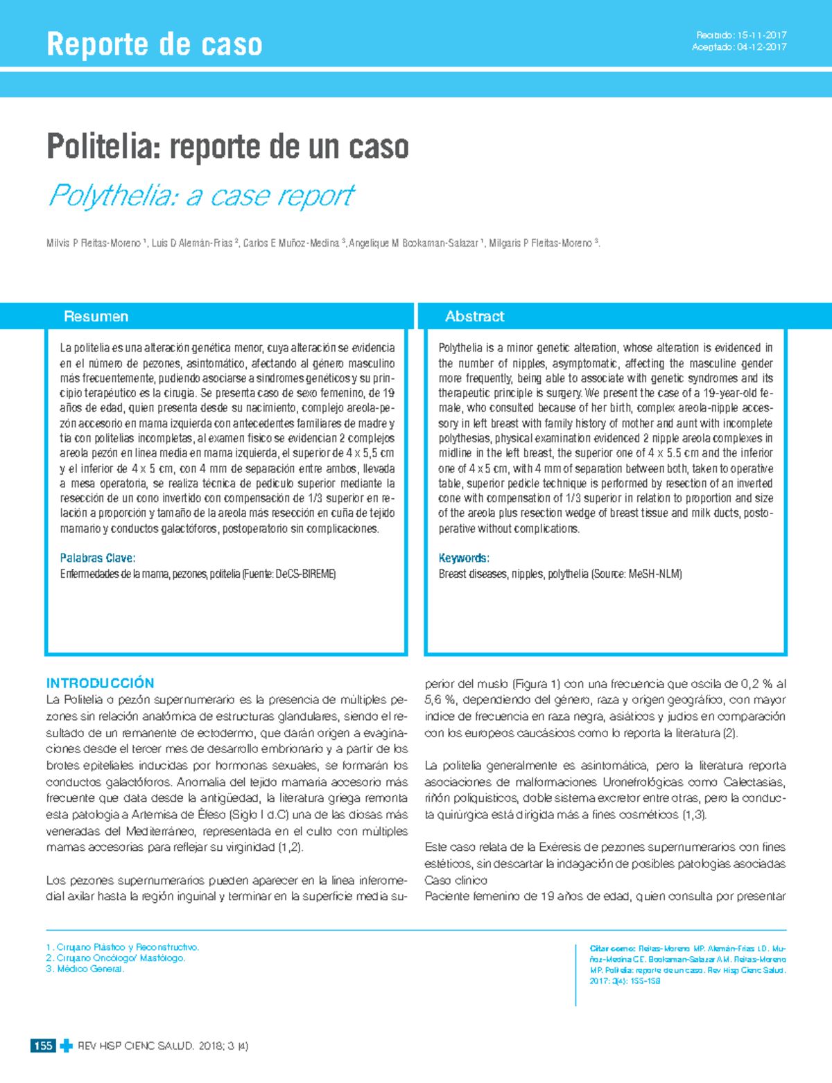 Politelia: reporte de un caso clínico en paciente femenina de 19 años ...