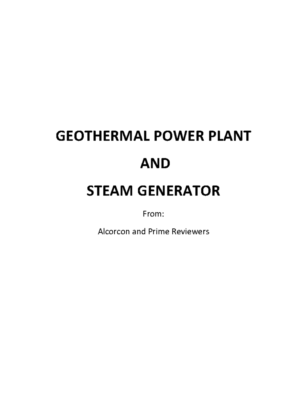 Geothermal Power Plant Problems - BSME 5-10 Final Exam Review - Studocu