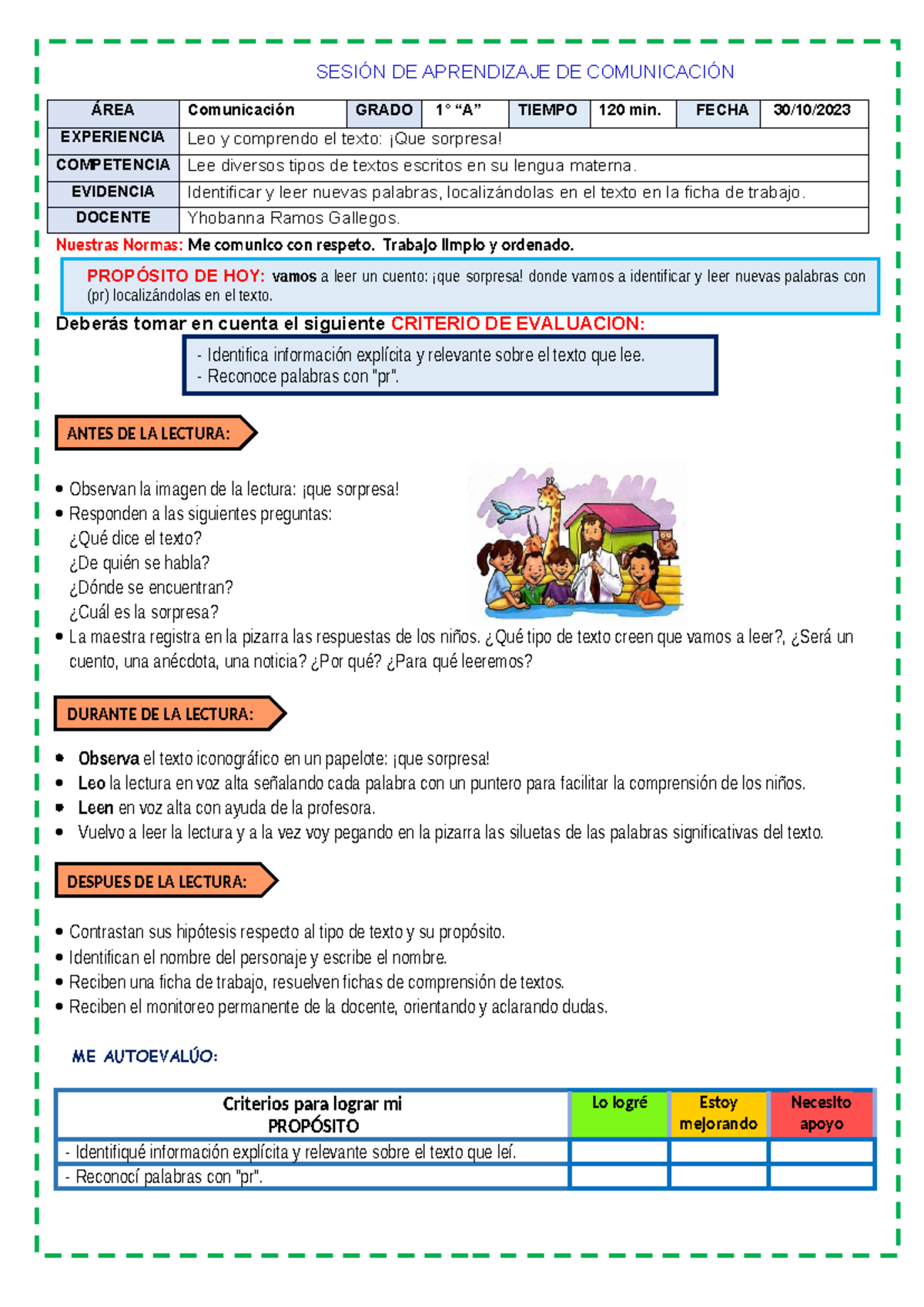 COM 9 Escribimos Palabras Y Oraciones CON PR - ÁREA Comunicación GRADO ...