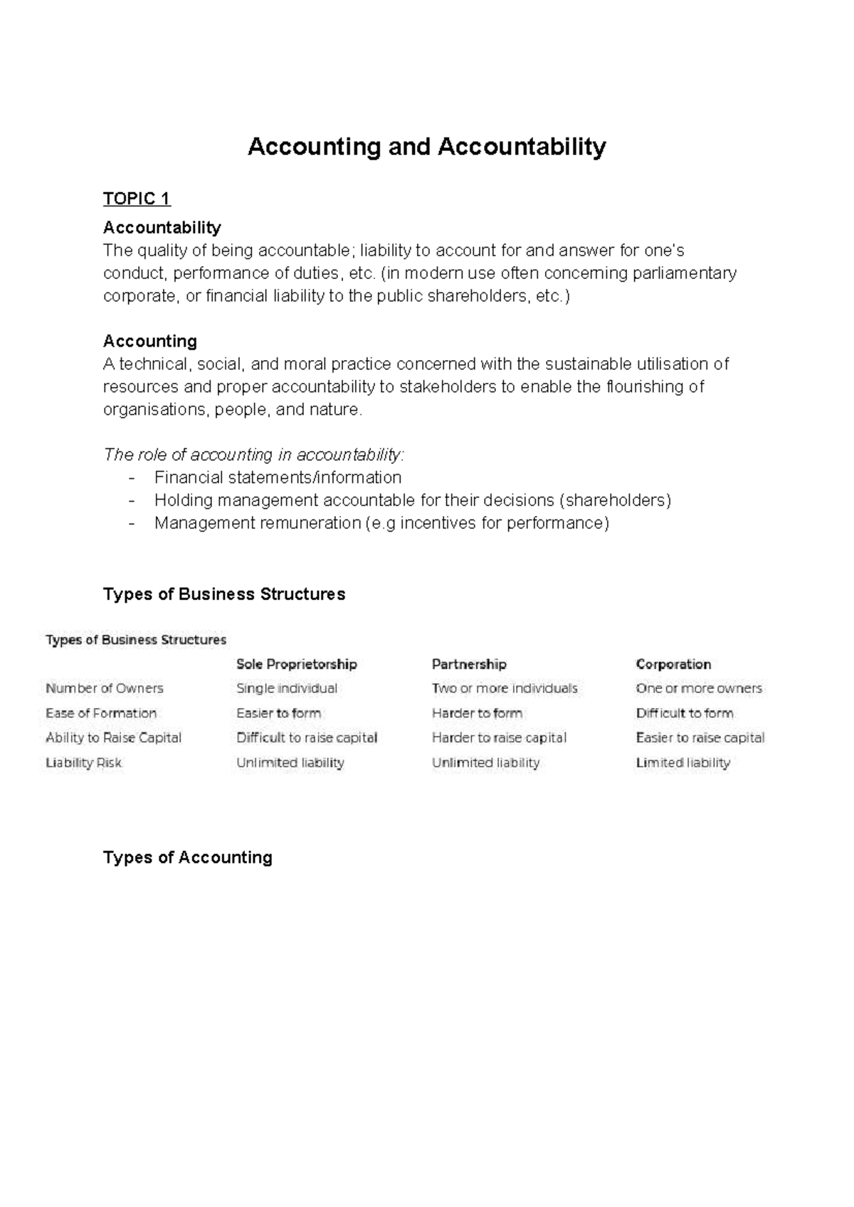 Accounting and Accountability: Key Concepts and Financial Statements ...