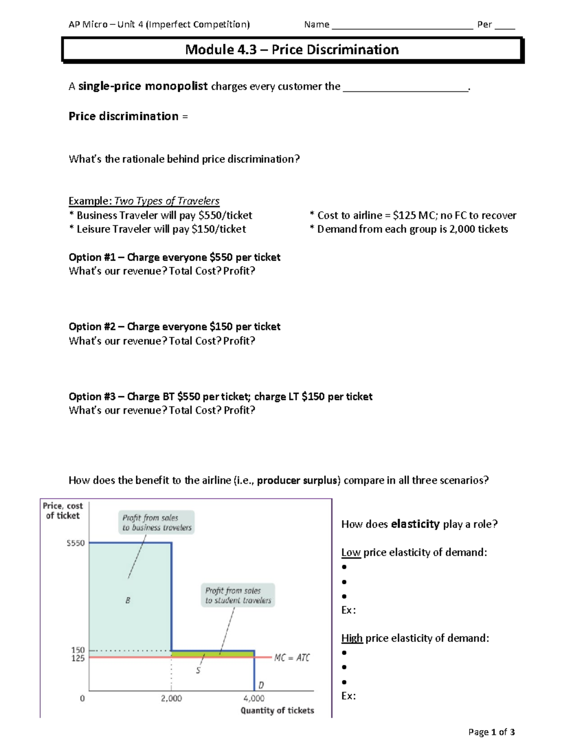 Module 4.3 Price Discrimination Notes - AP Micro – Unit 4 (Imperfect ...