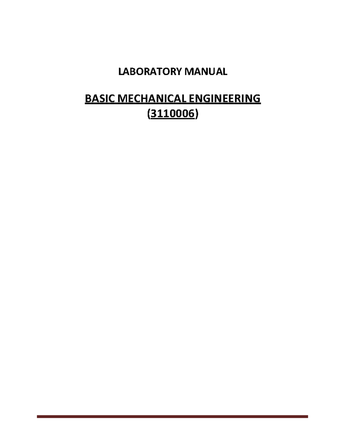 Basic Mechanical Engineering(3110006) Manual 2020-21 - Basic Mechanical Engineering - Studocu