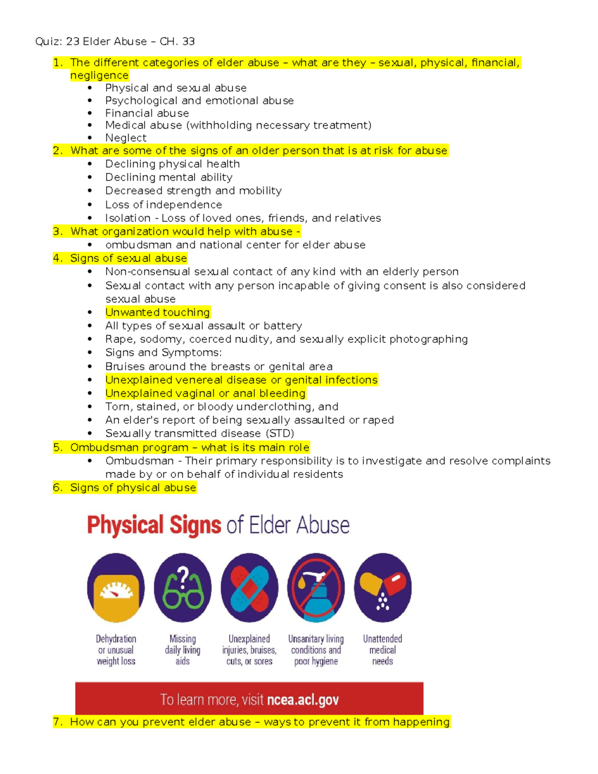 Elder Abuse And Neglect Test