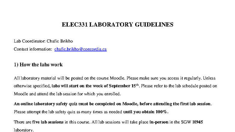 ELEC314 LAB GUIDELINES: Essential Info for Lab Sessions - Studocu