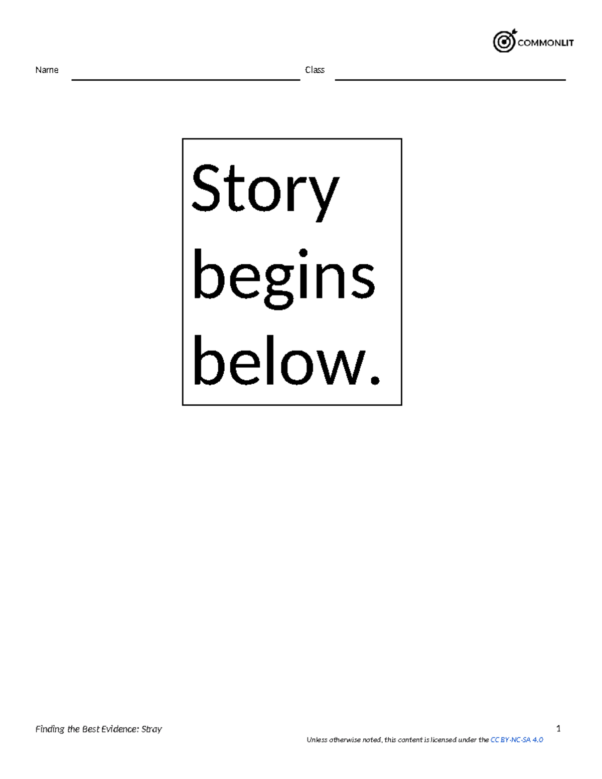 Finding the Best Evidence: Stray - Lesson Plan and Questions - Studocu