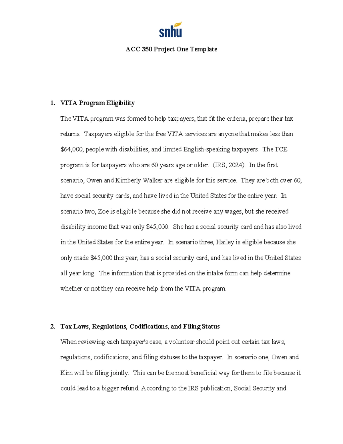Acc 350 Module 4: Advanced Tax Scenarios Overview and Analysis - Studocu