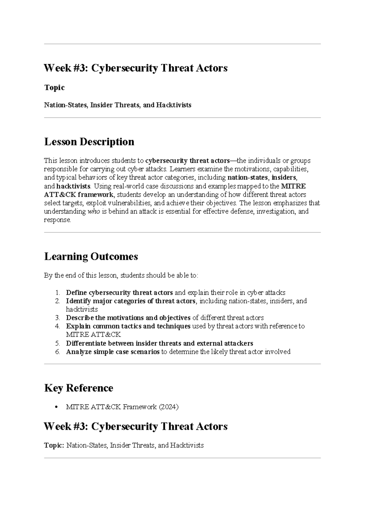 Week 3: Cybersecurity Threat Actors - Insider Threats & Hacktivists ...