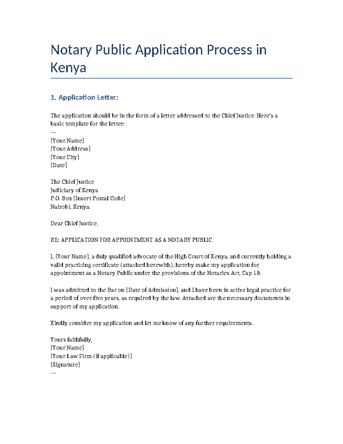 Notary Public Application Process in Kenya: A Guide - Studocu