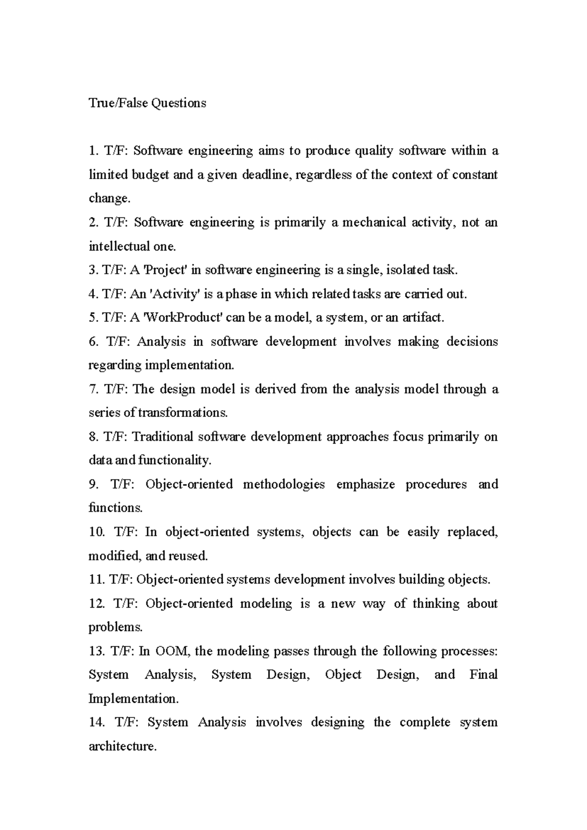 Software Engineering Concepts and Object-Oriented Modeling Notes - Studocu