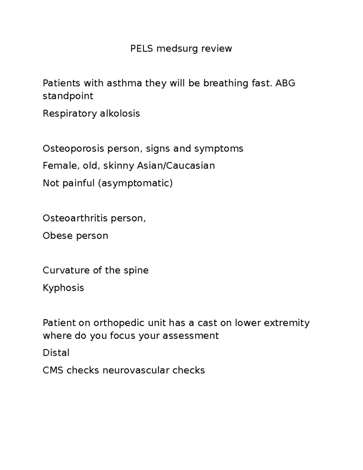 PELS MedSurg Review: Key Concepts on Respiratory Conditions ...