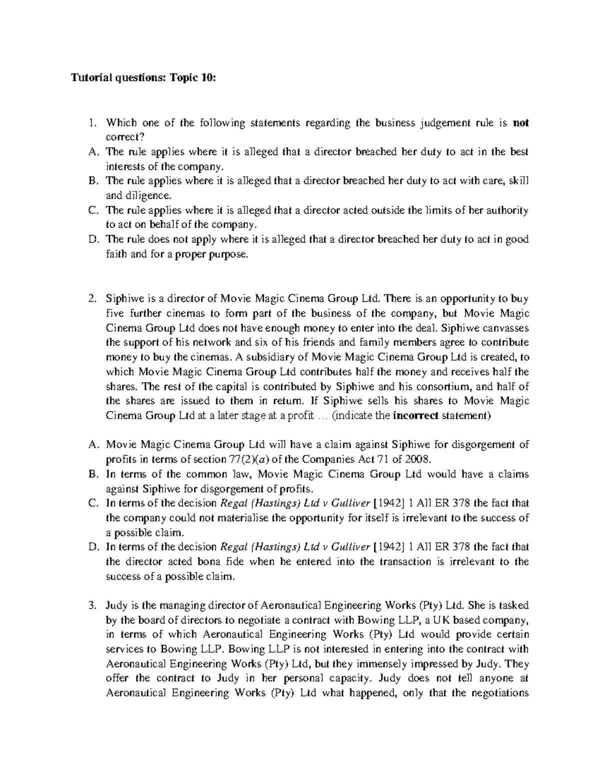 Tutorial+questions+Topic+10 - Tutorial questions: Topic 10: Which one ...